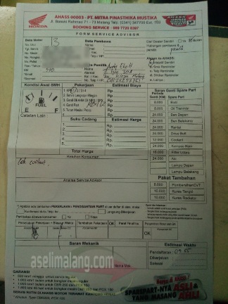 Service perdana Honda New CB150R di AHASS MPM BaSra | sekedar coretan