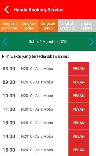 Prosedur booking service motor dengan aplikasi OHC | sekedar coretan